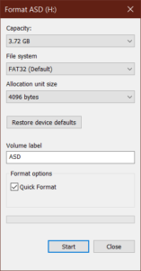 How to format a (micro) SD card with a 4096 allocation unit size – Low ...